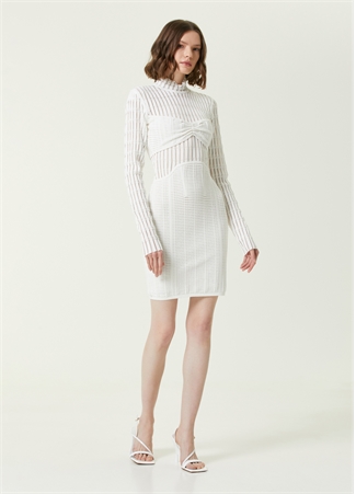 Herve Leger Kadın Beyaz Detaylı Mini Elbise Xs Eu Herve Leger Kadın Beyaz Detaylı Mini Elbise Xs Eu