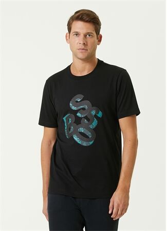 Boss Erkek Siyah Logo Baskılı T-shirt S EU