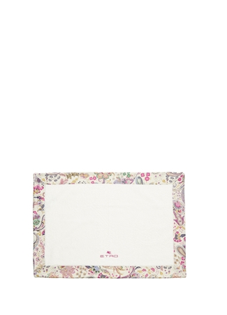 Etro Home Beyaz Kenarları Desenli Banyo Halısı Bej Etro Home Beyaz Kenarları Desenli Banyo Halısı Bej