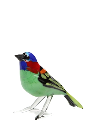 Nenartworld Yeşil Alaca Kuşu Formlu Cam Obje Çok Renkli