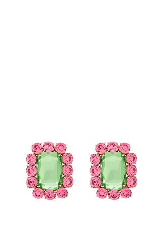 Ninon Kadın Square Rose Grass Green Swarovski Küpe Altın Rengi Eu Ninon Kadın Square Rose Grass Green Swarovski Küpe Altın Rengi Eu