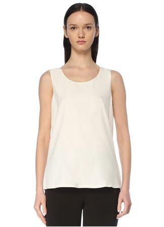 Beymen Collection Kadın Beyaz Bisiklet Yaka İpek Bluz Bej 44