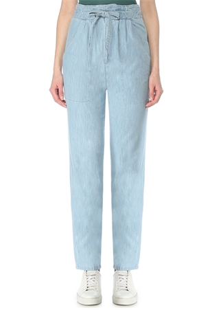 Etoile Isabel Marant Kadın Muardo Beli Bağcıklı Denim Pantolon Mavi 36 FR