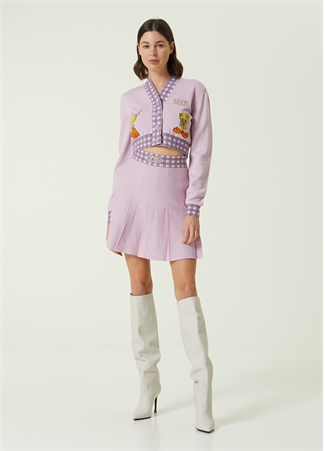 Gcds Kadın Lila Beli Pötikareli Taşlı Logolu Mini Etek Mor M EU Gcds Kadın Lila Beli Pötikareli Taşlı Logolu Mini Etek Mor M EU