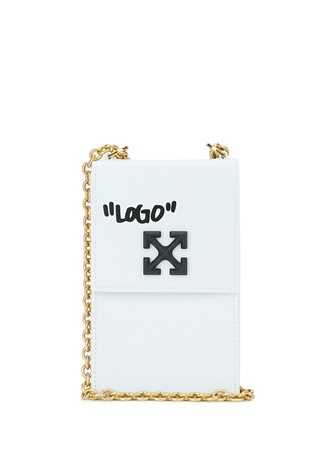 Off-white Kadın Beyaz Logolu Deri Omuz Çantası Eu Off-white Kadın Beyaz Logolu Deri Omuz Çantası Eu