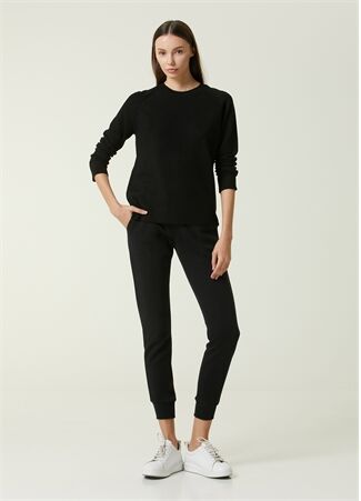 Tru Kadın Siyah Skinny Eşofman Altı M EU