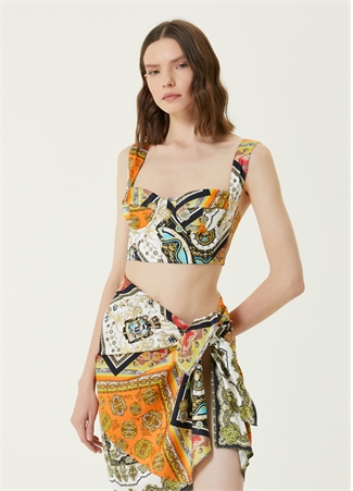 Forte Dei Marmi Couture Kadın Kalp Yaka Desenli Crop Bluz 36 It Forte Dei Marmi Couture Kadın Kalp Yaka Desenli Crop Bluz 36 It