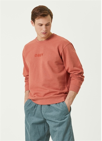 Obey Erkek Kiremit Bisiklet Yaka Logolu Sweatshirt S Eu Obey Erkek Kiremit Bisiklet Yaka Logolu Sweatshirt S Eu