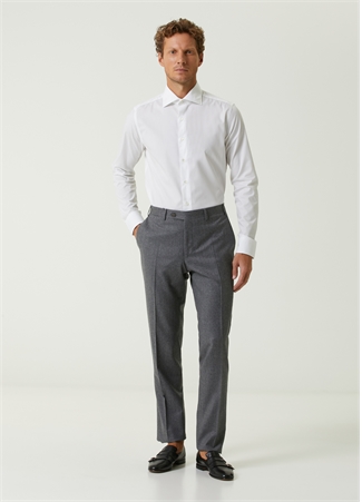 Canali Erkek Gri Boru Paça Yün Pantolon 54 IT Canali Erkek Gri Boru Paça Yün Pantolon 54 IT