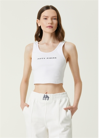 Fifty Pieces Kadın Beyaz Logolu Crop T-shirt M EU Fifty Pieces Kadın Beyaz Logolu Crop T-shirt M EU