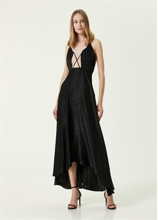 In the Mood for Love Kadın Orso Siyah Dekolteli Maksi Abiye Elbise S EU