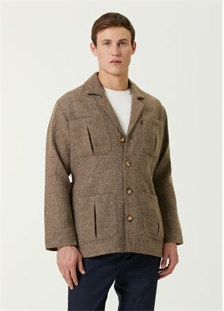 By The Oak Erkek Kahverengi Beli Kuşaklı Ceket S EU