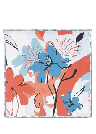 Beymen Kadın Mavi Floral Art Desen Twill İpek 90x90 cm Eşarp EU Beymen Kadın Mavi Floral Art Desen Twill İpek 90x90 cm Eşarp EU