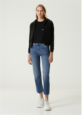 Balenciaga Kadın Siyah Kapüşonlu Fermuarlı Sweatshirt S EU