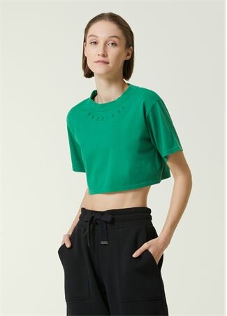 Bassigue Kadın High Density Yeşil Crop T-shirt L EU