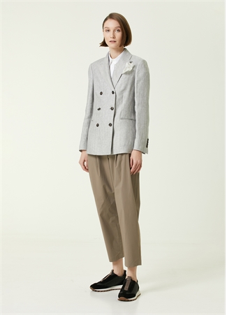 Brunello Cucinelli Kadın Haki Beli Bağcıklı Pilili Pantolon 38 It Brunello Cucinelli Kadın Haki Beli Bağcıklı Pilili Pantolon 38 It