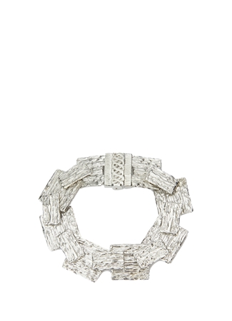 Semra Ecer Erkek Dokulu Gümüş Rengi Bileklik EU