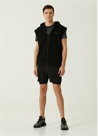 Academia Erkek Siyah Tayt Detaylı Şort S EU