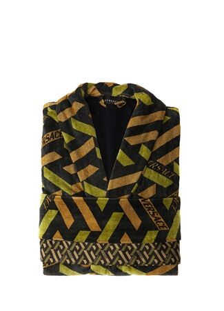 Versace Haki Logo Desenli Bornoz