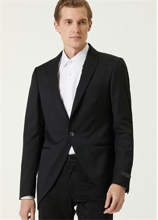 Pal Zileri Erkek Siyah Kelebek Yaka Yün Ceket 46 IT