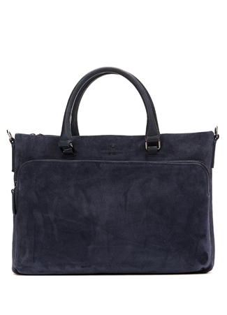 George Hogg Erkek Lacivert Deri Laptop Çantası Eu