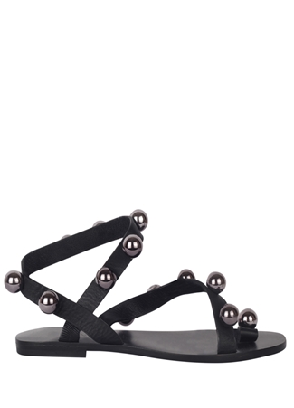 Mygaya Kadın Siyah Top Trok Detaylı Deri Sandalet 37 Eu Mygaya Kadın Siyah Top Trok Detaylı Deri Sandalet 37 Eu