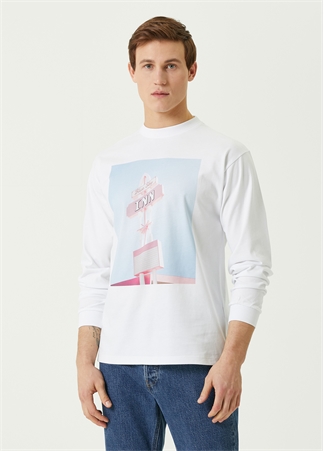 Blue Sky Inn Erkek Beyaz Logolu Uzun Kollu T-shirt XS EU Blue Sky Inn Erkek Beyaz Logolu Uzun Kollu T-shirt XS EU