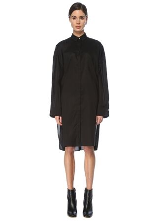 Toteme Kadın Siyah Yırtmaç Detaylı Midi Gömlek Elbise XS EU