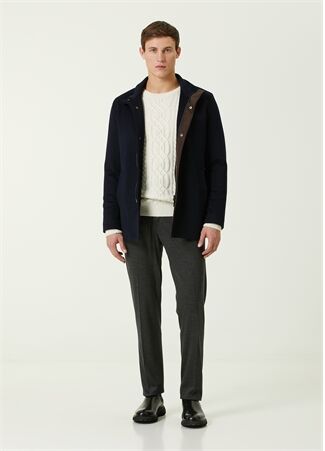 Maurizio Baldassari Erkek Gri Beli Kordonlu Yün Pantolon 50 IT