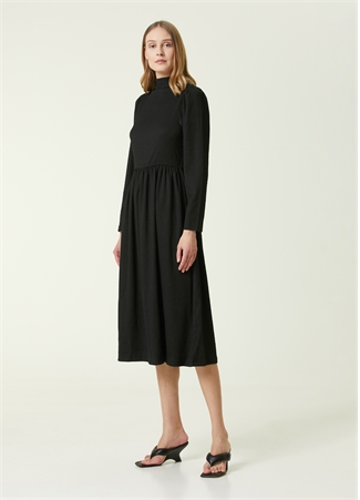 Selected Femme Kadın Siyah Dik Yaka Uzun Kol Midi Elbise S EU Selected Femme Kadın Siyah Dik Yaka Uzun Kol Midi Elbise S EU