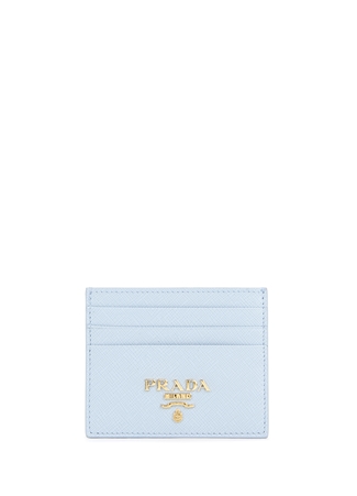 Prada Kadın Mavi Logo Detaylı Deri Kartlık EU