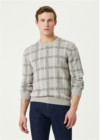 Z Zegna Erkek Bej Kare Jakarlı Kazak L It