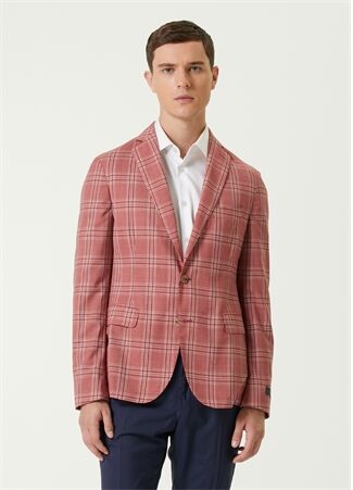 Pal Zileri Erkek Bordo Kareli Yün Ceket 50 IT