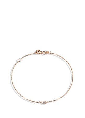 Collection-Pimiento Kadın Baget Formlu Pırlanta Detaylı Altın Rengi Bileklik EU