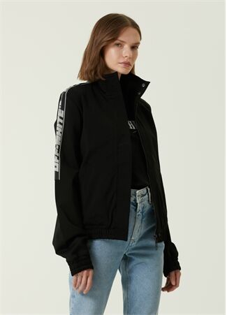 Off-White Kadın Siyah Dik Yaka Logo Bantlı Mont L EU