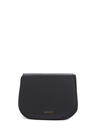 Divarese Kadın Siyah Logo Detaylı Omuz Çantası EU