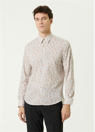 Paul Smith Erkek Beyaz Çiçek Desenli Organik Pamuk Gömlek L EU Paul Smith Erkek Beyaz Çiçek Desenli Organik Pamuk Gömlek L EU