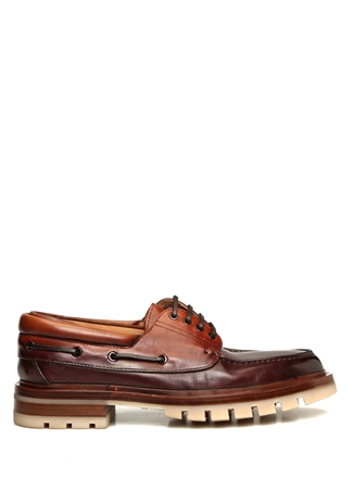 Santoni Erkek Kahverengi Deri Loafer 0 UK