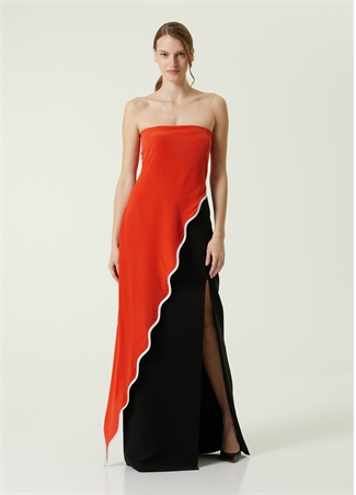 Filiarmi Kadın Maria Turuncu Siyah Maksi İpek Abiye Elbise 36 EU Filiarmi Kadın Maria Turuncu Siyah Maksi İpek Abiye Elbise 36 EU