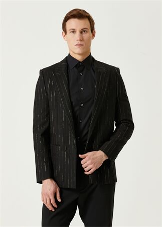 Erkek Siyah Çizgili Ceket 50 IT