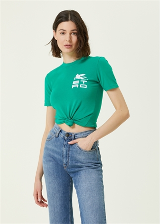 Etro Kadın Yeşil Bisiklet Yaka Logolu T-shirt S Eu Etro Kadın Yeşil Bisiklet Yaka Logolu T-shirt S Eu