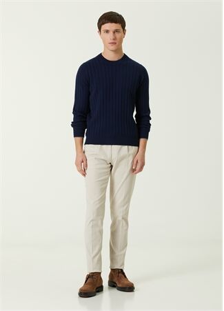 Zegna Erkek Bej Pilili Pantolon 54 IT