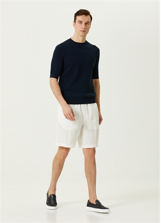 Emporio Armani Erkek Beyaz Beli Kordonlu Keten Bermuda 54 IT Emporio Armani Erkek Beyaz Beli Kordonlu Keten Bermuda 54 IT