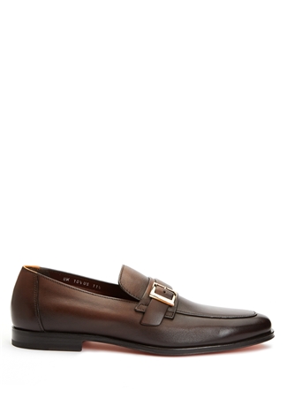 Santoni Erkek Kahverengi Kemer Detaylı Deri Loafer 6 Uk Santoni Erkek Kahverengi Kemer Detaylı Deri Loafer 6 Uk