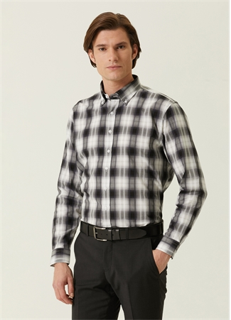 Network Erkek Slim Fit Siyah Beyaz Gömlek L EU Network Erkek Slim Fit Siyah Beyaz Gömlek L EU