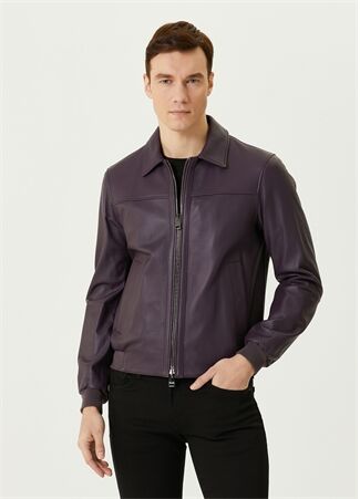 Pal Zileri Erkek Mor Deri Mont 44 IT