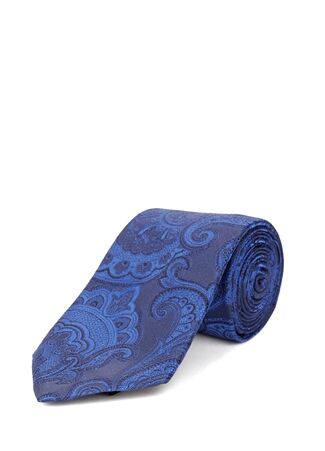 Etro Erkek Mavi Şal Desenli İpek Kravat EU