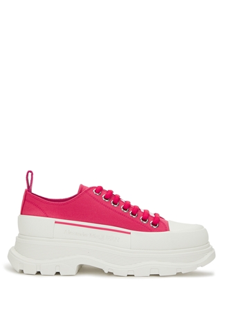 Alexander McQueen Kadın Pembe Beyaz Logolu Sneaker 36 EU