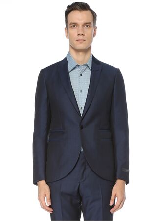 Pal Zileri Erkek Lacivert Yün Takım Elbise Mavi 46 IT