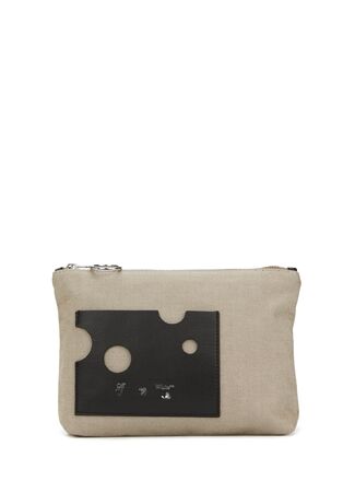 Off-White Kadın Kahverengi Patch Detaylı El Portföyü EU